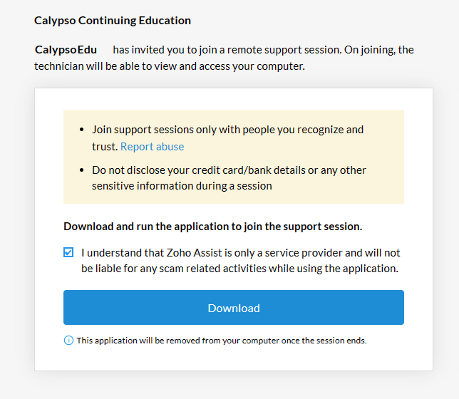 Connecting to a Remote Assistance Session